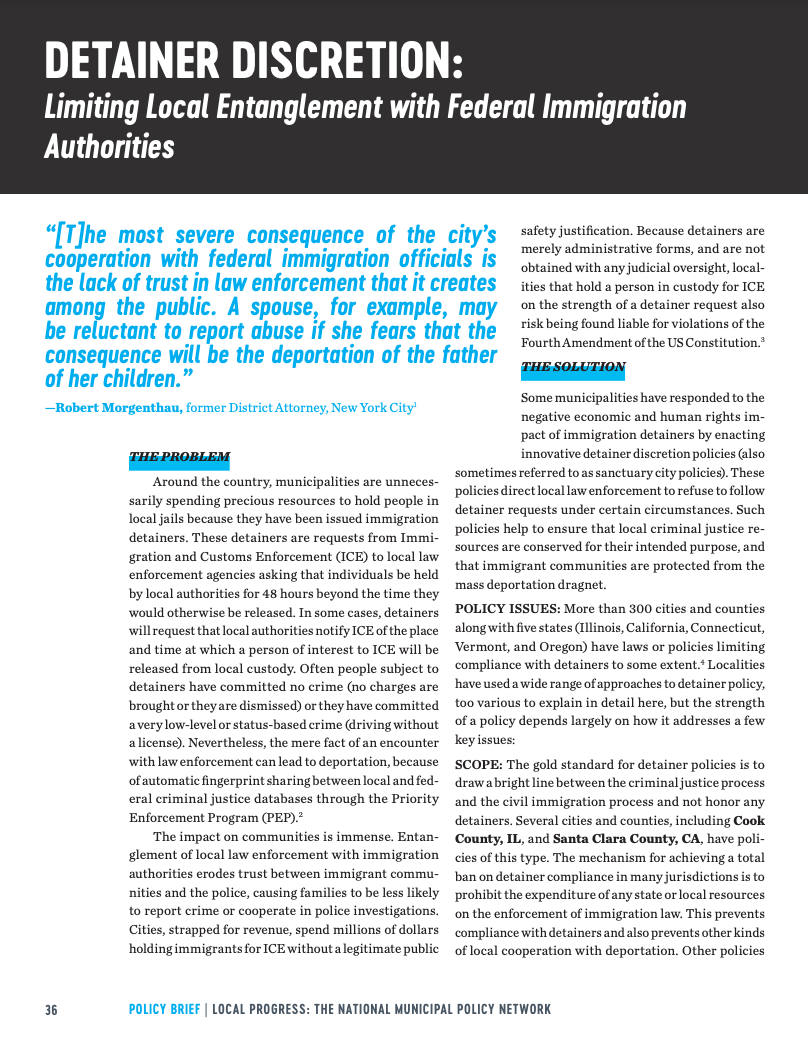 Detainer Discretion - Local Progress