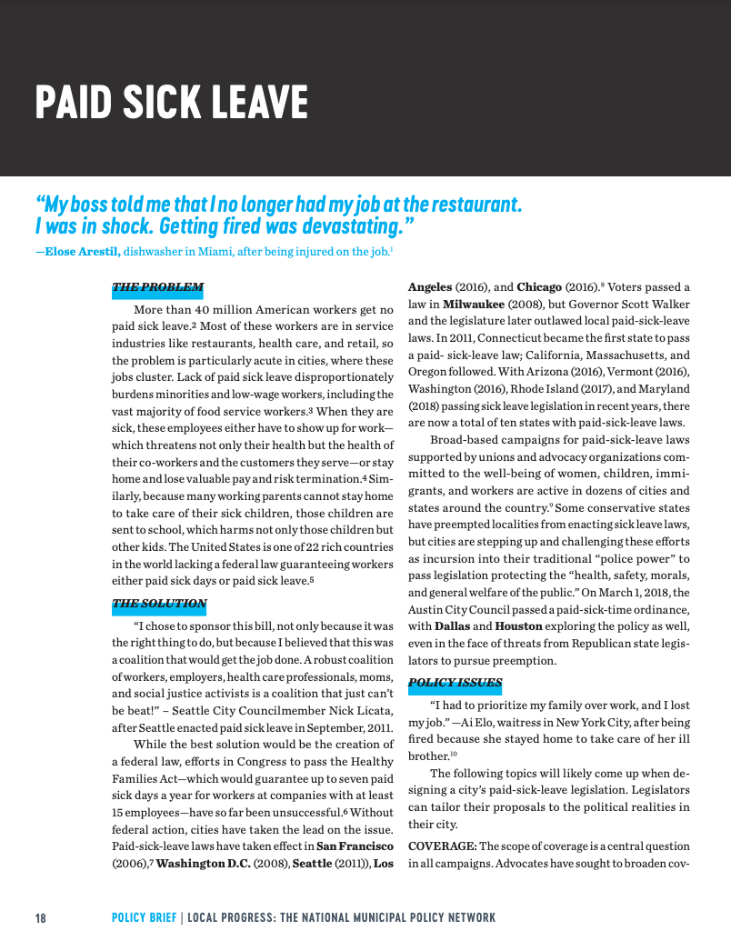 Paid Sick Leave - Local Progress